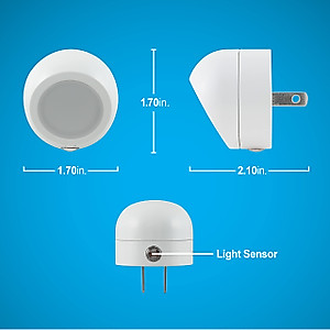 GE Rotating LED Night Light, Plug-in, 360° Directional, Dusk-to-Dawn Sensor, UL-Certified, Energy Efficient, Ideal for Bedroom, Bathroom, Stairs, Hallway, 31533, 2 Pack, White, 2 Count