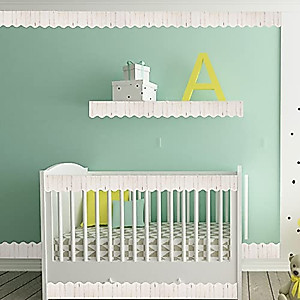 99 Feet White Wood Bulletin Board Border 3 Roll Rustic Wood Scalloped Borders Trim Decorative Classroom Bulletin Board Rolled Trim Back to School Decoration for Fall Classroom School Office Decoration