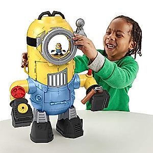 Fisher-Price Minions toys The Rise of Gru MinionBot Robot Playset with Punching Action and Stuart Figure for Preschool Kids Ages 3 and Up
