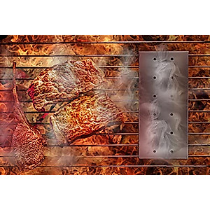 Smoker Box for Gas Grilling – Stainless Steel Grilling Basket with Tray Holder Attachment – Flip Open Top Panel Iron Box – Heavy Duty Stainless Steel Construction – Adds Real Smoke Flavor