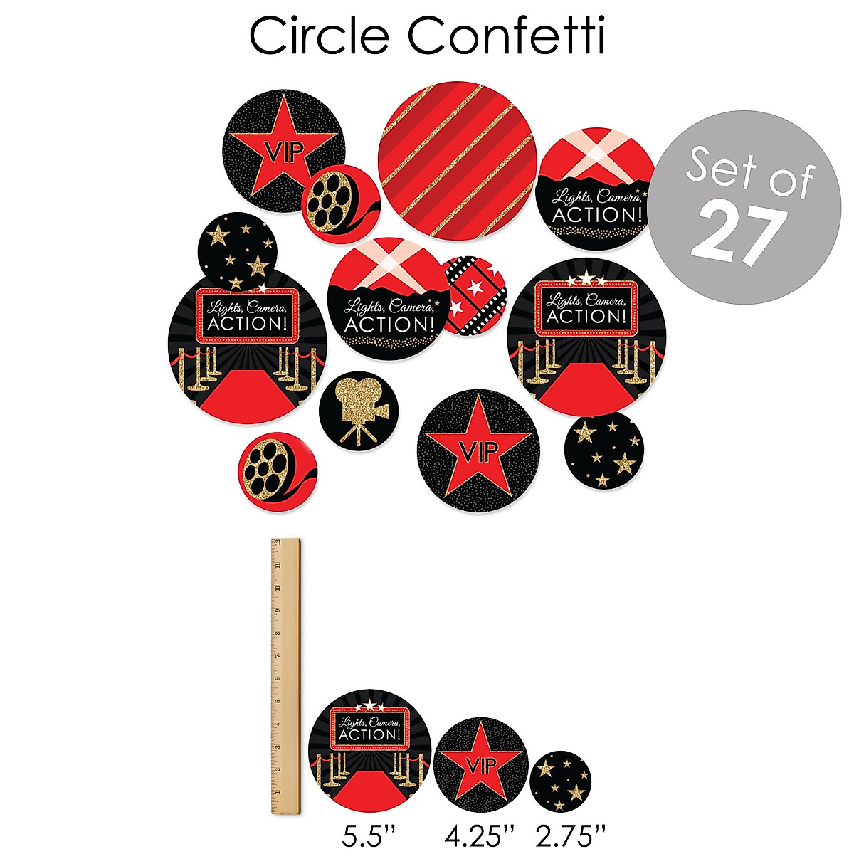 Big Dot of Happiness Red Carpet Hollywood - Movie Night Party Supplies - Banner Decoration Kit - Fundle Bundle