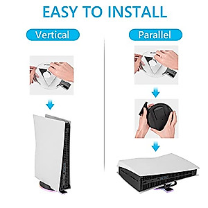 Linkidea RGB LED Console Stand Compatible with PS5, Playstation 5 Consoles Adjustable Console Game Accessories Base Vertical Stand with 4 Light Modes (Transparent)