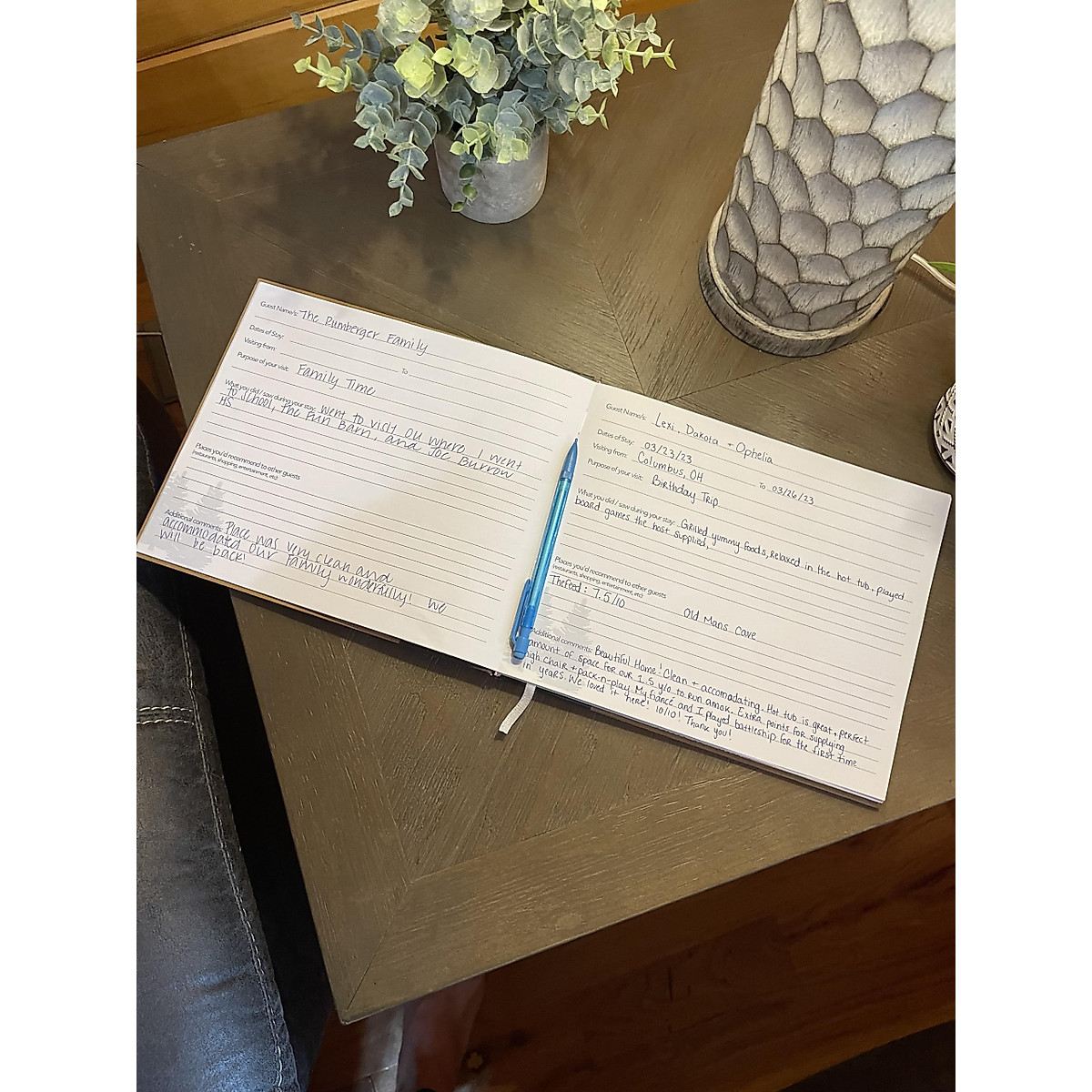 Paper 'n Such Cabin Guest Book for Vacation Homes and Airbnbs -Kraft Hardcover - Air BnB Essentials for Hosts- Short Term Rentals –Visitor Sign in - Cabins, Rentals, Vacation Rentals, Guesthouses