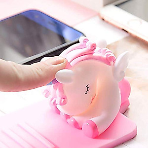 ZOSTLAND Cute Unicorn Fly Horse Pegasus Pony Phone Holder Adjustable Stand Lovely Desktop Phone Stand,Creative Cartoon Multi-Function Desk Phone Stand, Smartphone Dock iPad Tablet (Unicorn Purple)