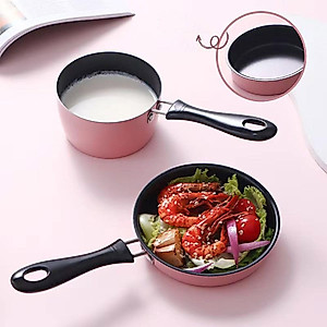 Generic Small Milk Pan,Nonstick Sauce Pan,Deepened Snow Pan,Long Handle Soup Pot,Mini Snow Pan,Stainless Steel Saucepan for Home Kitchen(blue&black), AM0XEB0LVOVUS