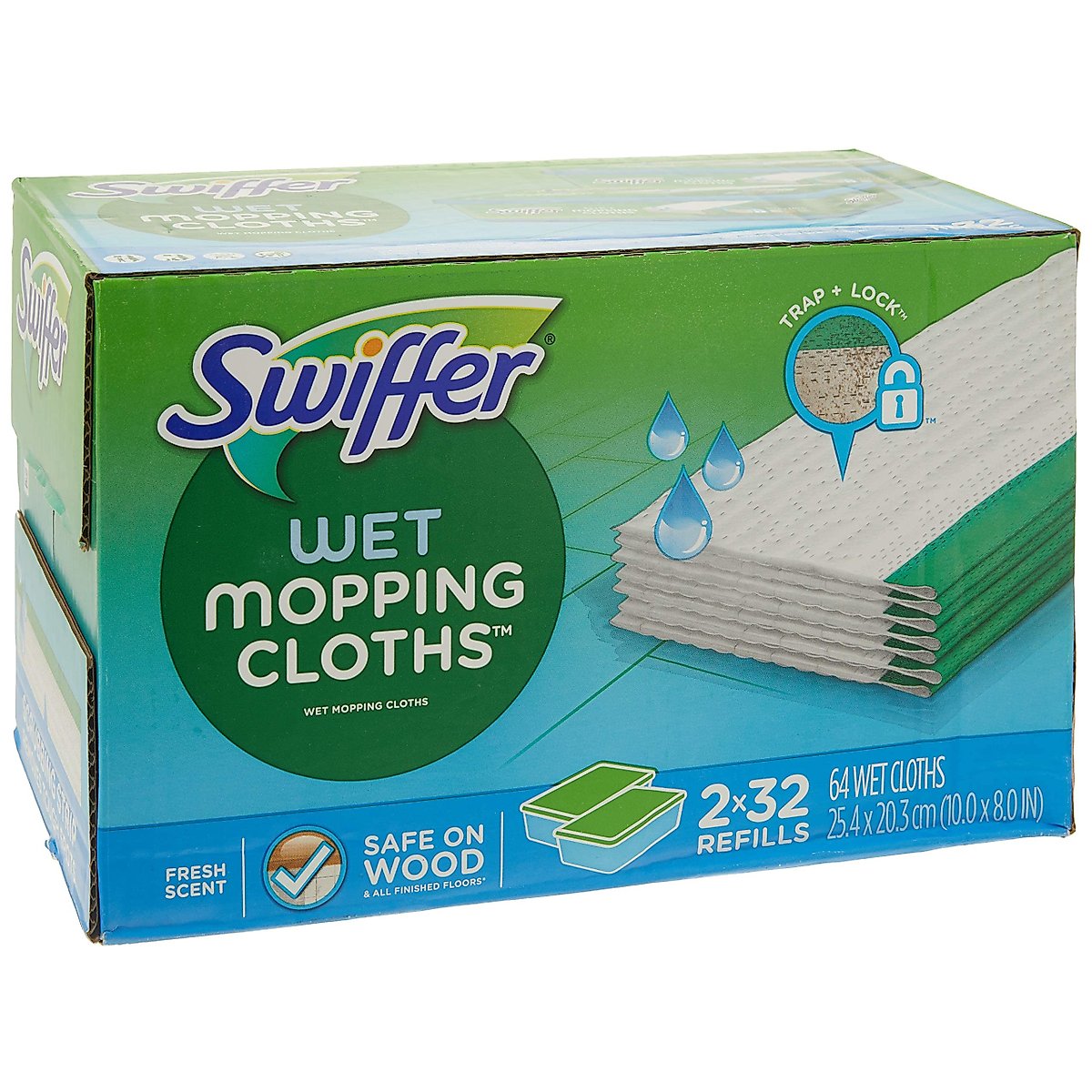Swiffer Sweeper Wet Mopping Cloths Refills Open Window Fresh 32 Count Pack of 2