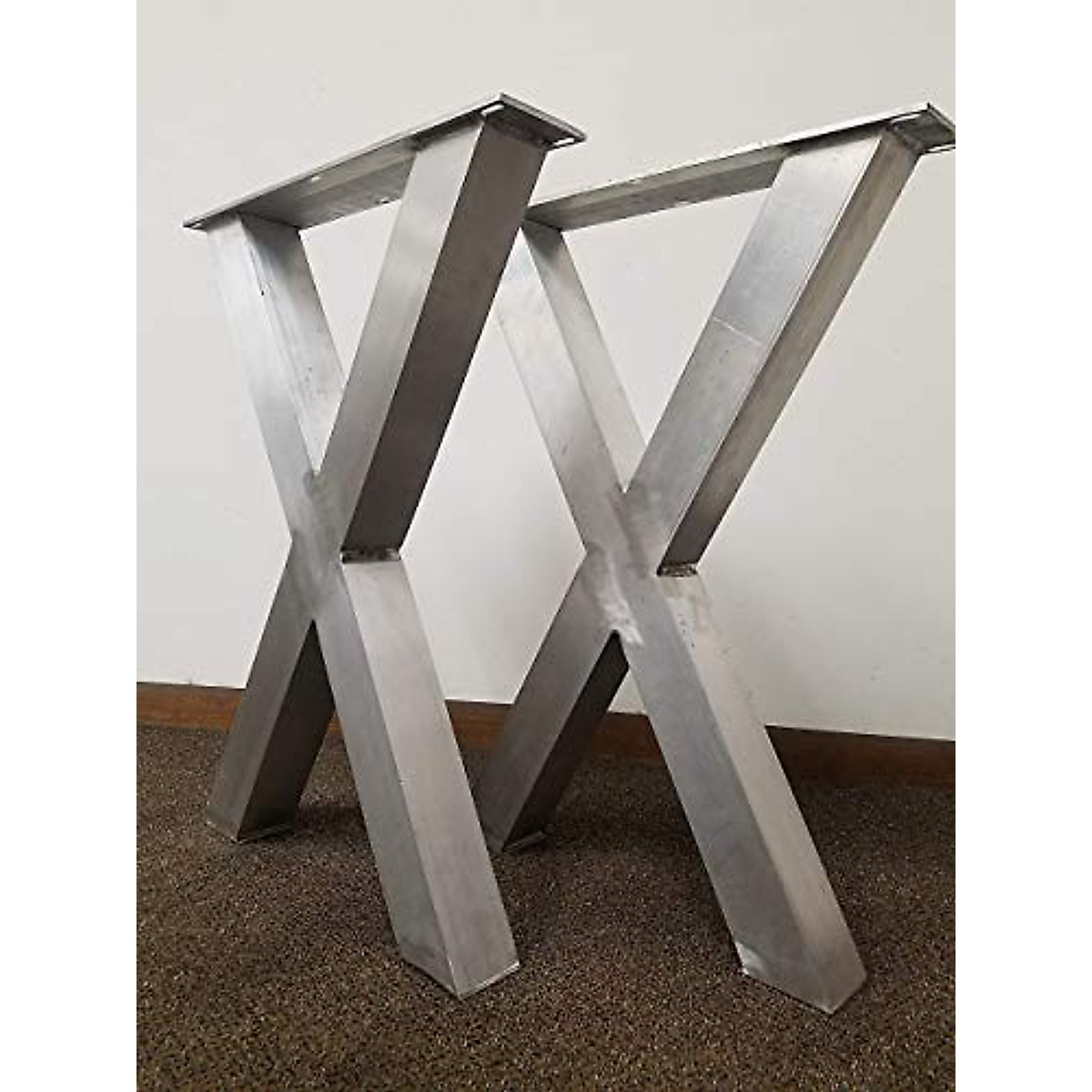 Metal Table Legs, Aluminum X-Frame Style - Any Size and Color