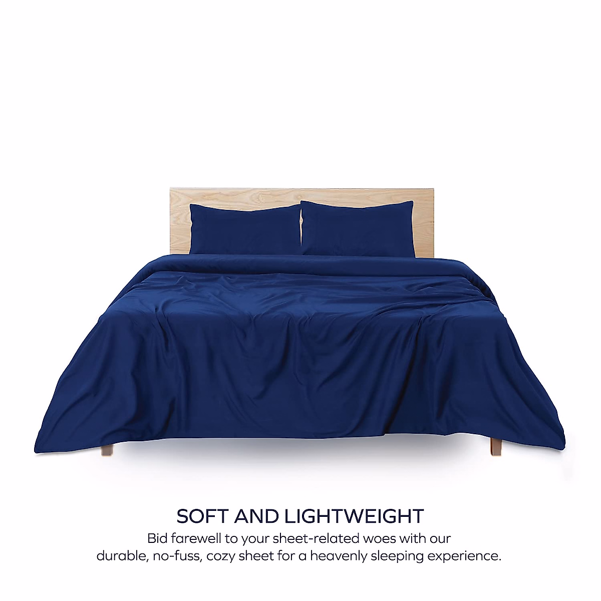 BLC Blue Twin Sheets, Brushed Microfiber Twin Size Egyptian Bedding, Extra Soft Cooling Bed Sheet, Deep Pocket up to 15-inch Mattress, Hypoallergenic Wrinkle, Fade, Shrink Resistant (3 Piece)