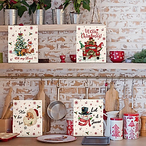 Yinder 9 Pieces Christmas Swedish Kitchen Dishcloths Reusable Swedish Cleaning Cloths Absorbent Fast Dry Kitchen Towels for Kitchen Bathroom Office Wedding Housewarming