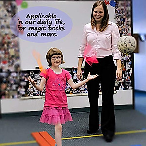 Novelty Place 12Pcs Dance Juggling Scarves, Silk Square Play Scarves for toddlers and kids - Performance Props Musical Instrument Accessories - 6 Colors