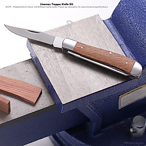 EZSMITH Knife Making Kit - Lineman Trapper - DIY Folding Slipjoint Knife - (Parts Kit) - (w/Pre-machined Zebrawood Handle Scales) - (Gift Boxed) - (USA Design) - (by KnifeKits)