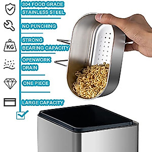 Multifunction Sink Drain Strainer Basket, Stainless Steel Sink Drain Strainer Basket Kitchen Food Catcher for Filter Kitchen Waste and Wash Vegetables