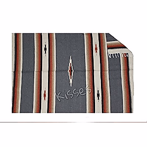 handmade Large Diamond Serape Southwestern Mexican Blanket Horse Saddle Yoga Sarape Rug