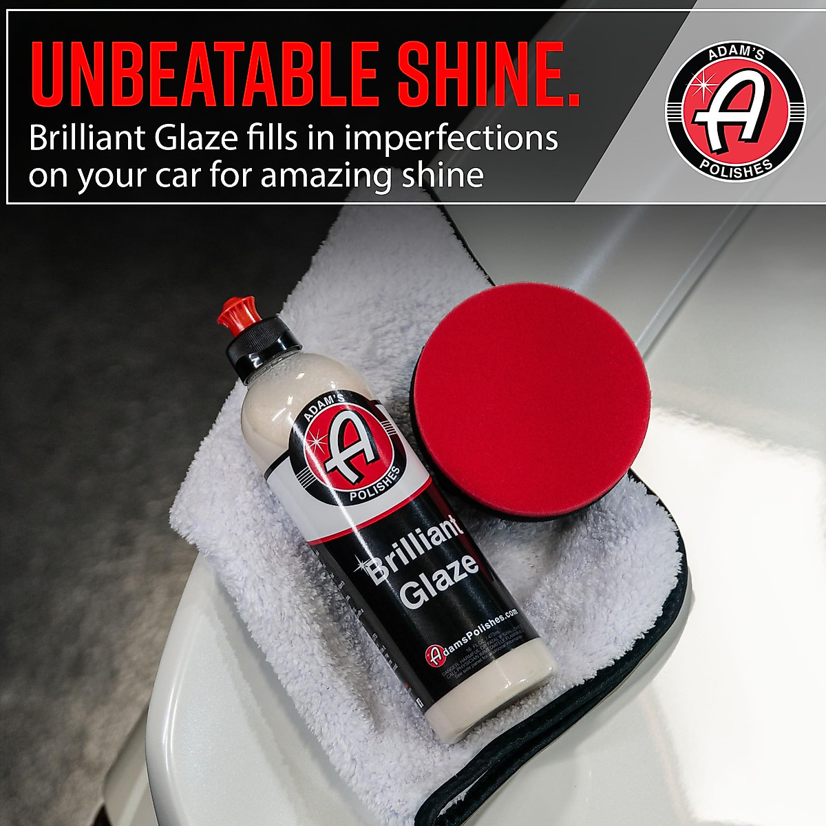 Adam's Polishes Brilliant Glaze 16oz - Amazing Depth, Gloss and Clarity - Achieve that Deep, Wet Looking Shine - Super Easy On and Easy Off (Combo)