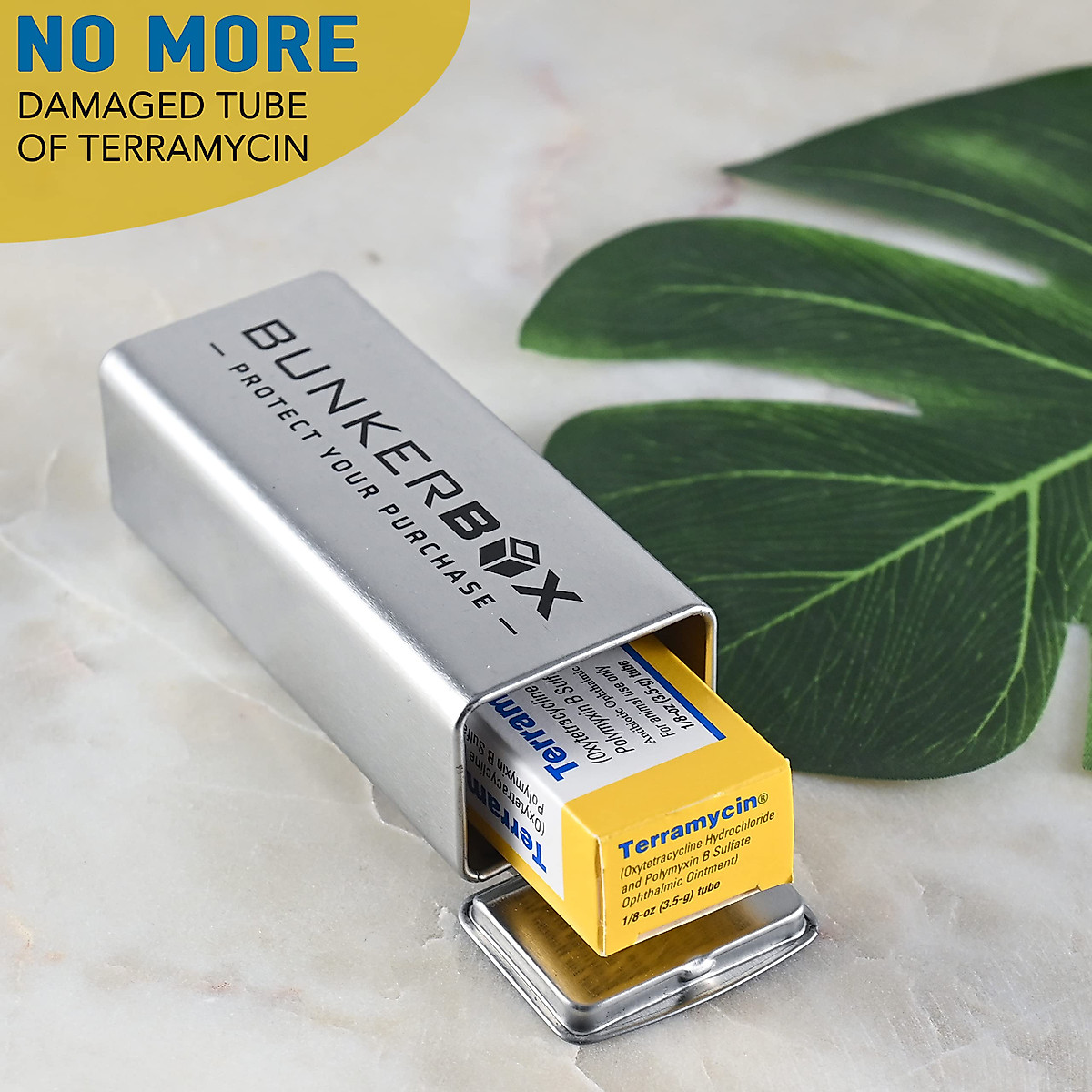 TERRAMYCIN + BUNKERBOX |Antibiotic Eye Ointment w/ Metal Box Bundle - 3.5g Tube | Infection Treatment for Dogs, Kittens, & Horses Shipped in Metal Box