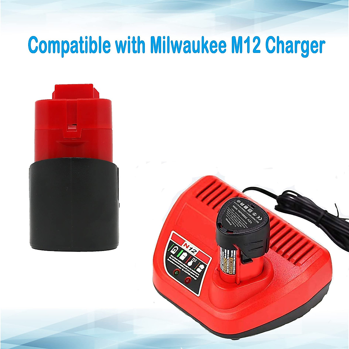 VOLT1799 4Pack 3.0Ah Replacement M12 Battery for Milwaukee M12 Battery 48-11-2401,compatible with Milwaukee 12v Cordless Tools
