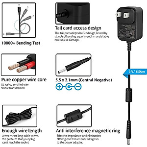 100V-240V AC to DC 24V 1A Power Supply Adapter for 24Volt 1Amp 650mA 500mA 150mA 2400mah 2500mah 2600mah Massage Gun Charger Power Cord