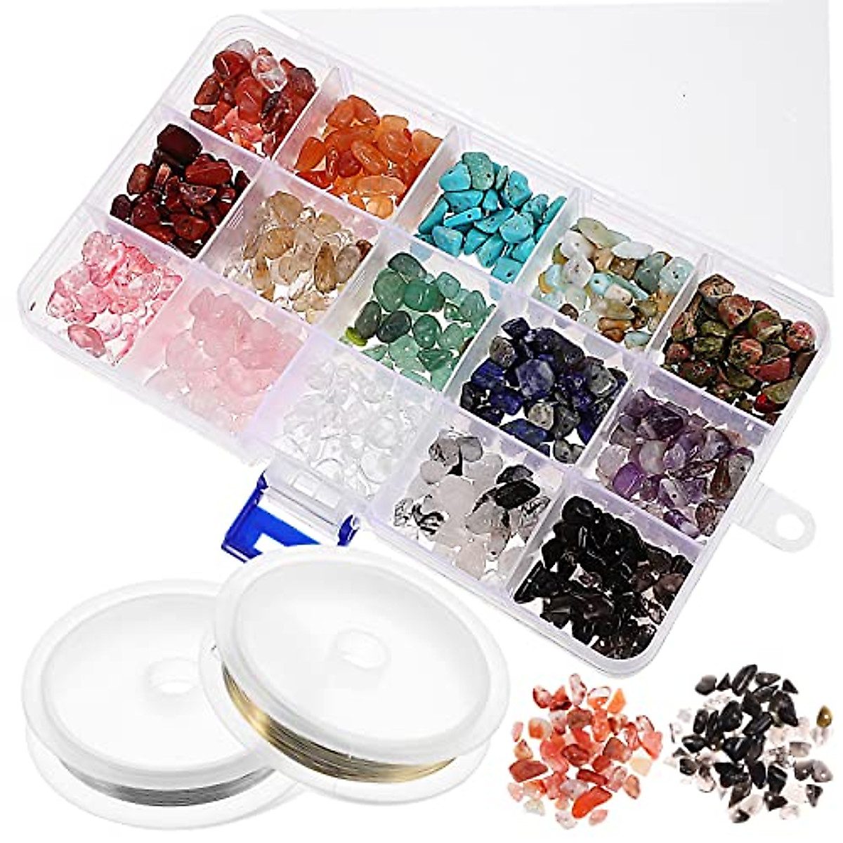 1 Box Natural Gravel Bracelets Kit Beads Round Beads Gemstone Beads Irregular Beads Natural Stone Stone Accessories Bracelets Beads