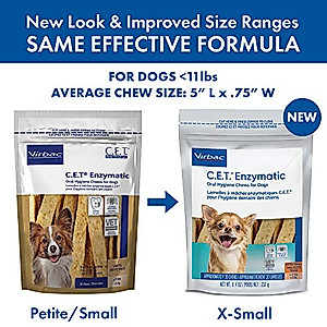 Virbac CET Enzymatic Oral Hygiene Chews for Dogs, Beef, 0.6 pounds, 8.4 Ounce (Pack of 1)