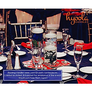 HYOOLA Premium White Floating Candles 1.75 Inch - 3 Hour - 20 Pack - European Made