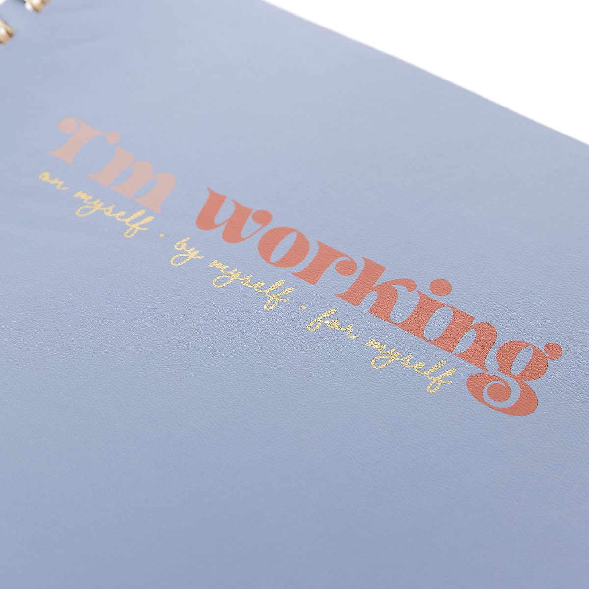 Graphique Vegan Leather Spiral Journal - Working on Myself Design - 192 Lined Pages - Perfect for Taking Notes, Lists and More (8" x 10")