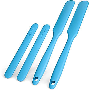Nicpro Silicone Stir Sticks Kit, 2 PCS Silicone Resin Popsicle Sticks & 2 PCS Silicone Spatula Scraper for Mixing Resin, Wax, Paint, Epoxy, DIY Crafts