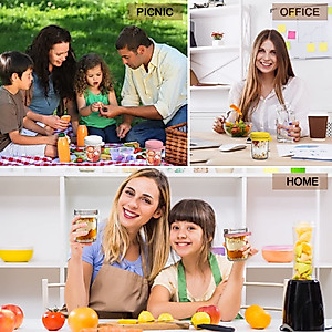 FISHOAKY 4 Pack Overnight Oats Containers with Lids and Spoons, 12 oz Glass Mason Jars for Overnight Oats with Measurement,Overnight Oats Jars Airtight Jars for Milk, Cereal, Fruit, Yogurt and More