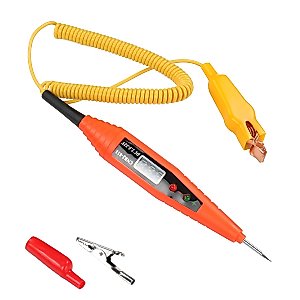 Automotive Test Light, DC 2.5-32V Car Diagnostic Tool Circuit Tester, Digital and LED Indication Voltage Test Pen, Circuit Voltage Tester with Extended Spring Wire for Car, Trucks, Vehicles (Orange)