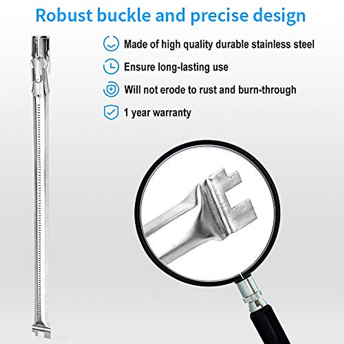 62752 3 Burner Tubes Set for Weber Genesis 300 Series (2011-2016) 19 1/2 inch, Genesis E310 E320 E330 S310 S320 S330 Stainless Steel Gas Grill Burner with Front Control Panel