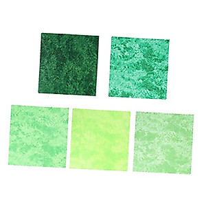 CORHAD 5 Sheets Wreath Artcraft Fabric Green Dress Cloth Squares Bundle Printed Cotton DIY Supplies Scrapbooking for Sewing Doll Tree Christmas Starry Quilting Apron Stocking Scraps