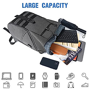 MATEIN Laptop Backpack for Work, Unisex Business Travel Backpack Fits 15.6 Inch Slim Notebook, Water Resistant College School Bookbag, Fashion Casual Daypack Gifts for Men & Women, Grey