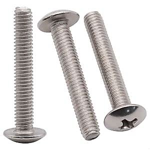 RoyceMart M4-0.7 x 25 mm (50 pcs) Truss Head Machine Screws, Stainless Steel 304, Full Thread Coverage, Mushroom Head Machine Screws