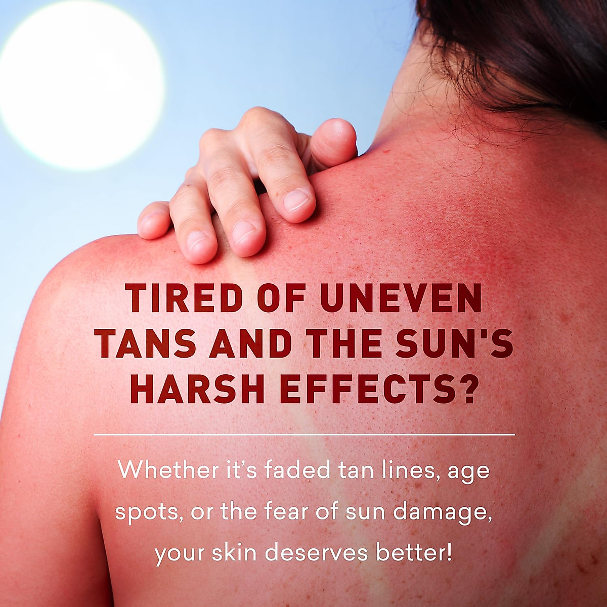 Sunless Tanning Lotion | Anti-Aging Self-Tanner | Body Tanning | Sun Kiss Glow Bronze Finish | Bronzer Lotion For All Skin Types | Just Nutritive | 8 Oz