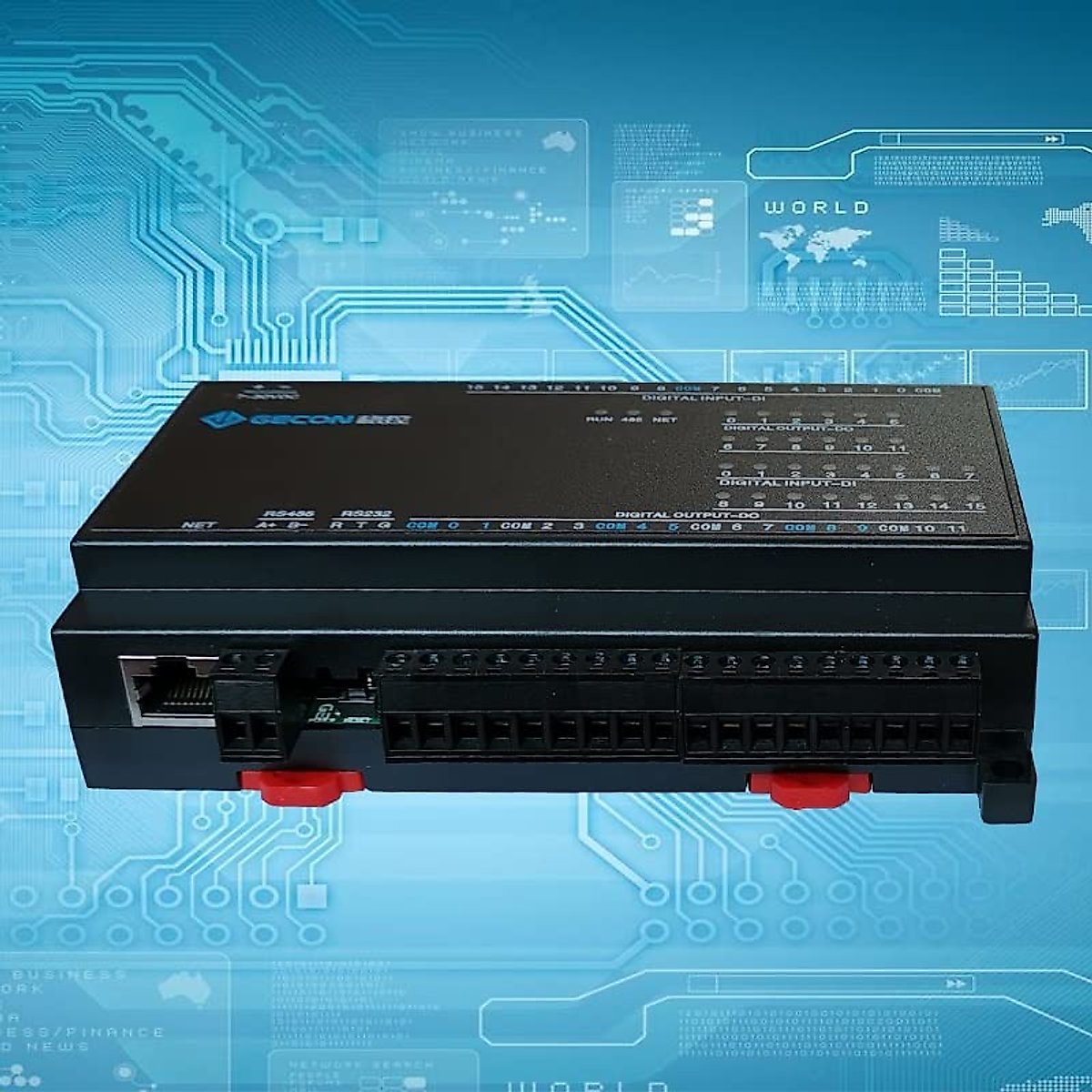 Davitu Motor Driver - 12-channel relay output, 16-channel digital input, RJ45 Ethernet Modbus TCP controller, compatible with RS485+232 - (Voltage: Ethernet)