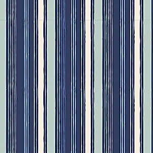 Vera Bradley Women's Deluxe Canvas Tote Bag, Seaside Stripe Navy, One Size