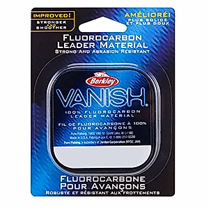 Berkley Vanish® Leader Material, Clear, 30lb | 13.6kg, 30yd | 27m Fluorocarbon Fishing Line, Suitable for Freshwater Environments