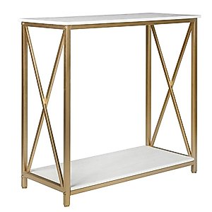 Narrow Sofa Tables for Living Room, Modern Hallway Accent Entrance Table, 2 Tier Storage Shelf, Side Table, 2-Tier End Telephone Table for Living Room Bedroom Hallway, Modern Look Accent Table