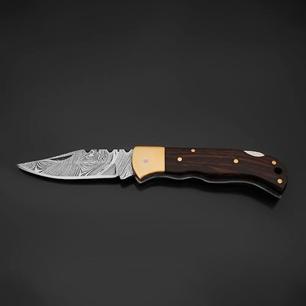 Shokunin USA - ExtremeCut - 7.1in Folding Knife - w/ 3.1in Clip Point Blade - Exotic Wenge Wood Handle for Outdoor, Tactical, Survival and EDC - Personalized Gifts (Knife with Personalization)