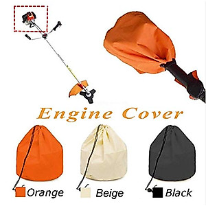 Weed Eater Trimmer Engine Dustproof Cover - Universal Trimmer Dust Cover Easy Clean Wear Resistant Oxford Cloth - Waterproof Grass Trimmer Weed Cover for Garden Lawn (Black)