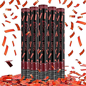 5 Packs Confetti Cannons, 15 Inch+Longer Confetti Shooters Party Poppers, Rose Gold Confetti Popper Air Powered for Birthday Wedding Celebration Halloween Decorations confetti Gun