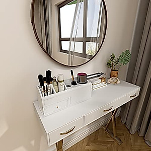 WELLAND Wood Hair Dryer Holder, Hair Tool Organizer, Curling Iron Holder Hair Styling Tool Organizer for Bathroom, White