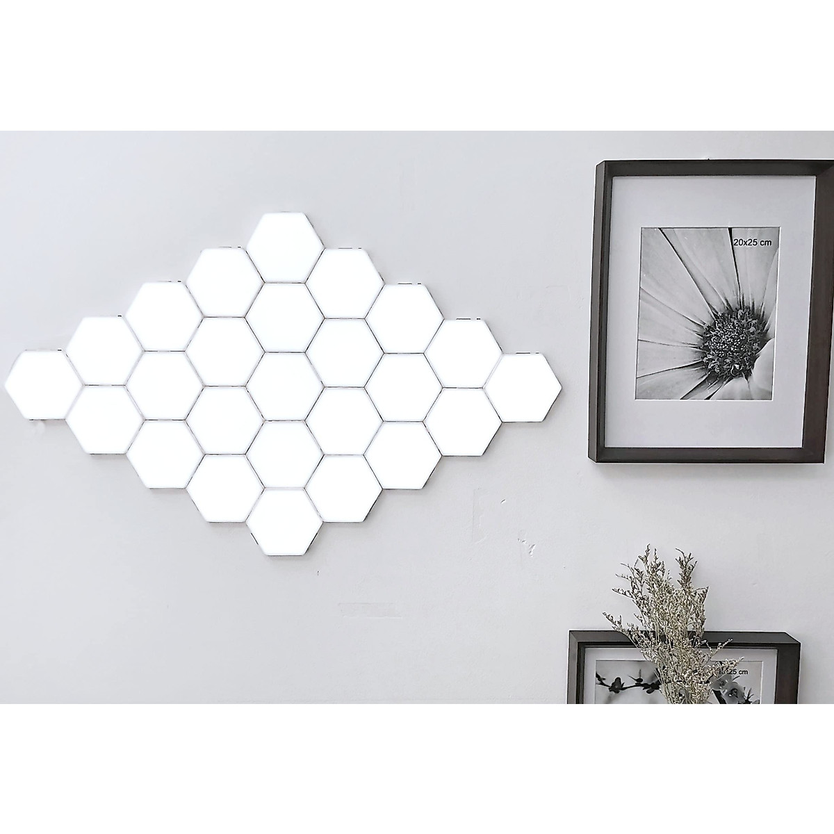 Hexagon Led Lights, LED Wall Lights, Touch-Sensitive Lighting, Aesthetic Room Decor | Perfect Decoration for Living and Bedroom Large Wall Lights DIY Modular Touch Lamp (2 PCS)