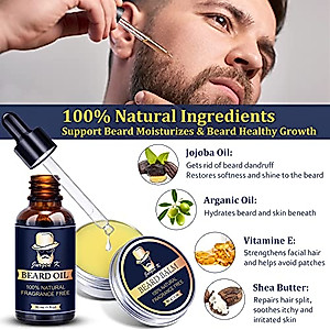 Jurgen K Birthday Gifts for Men - Beard Kit Gifts Set for Husband Dad Fiance Brother Grandpa Boyfriend, Gifts for Him, Anniversary, Graduation, Wedding, Christmas Gift Ideas for Men