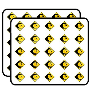 Caution Sign Shaped HIGH SURF (Surfing Beach Sun Hawaii Malibu) Sticker for Scrapbooking, Calendars, Arts, Kids DIY Crafts, Album, Bullet Journals 50 Pack