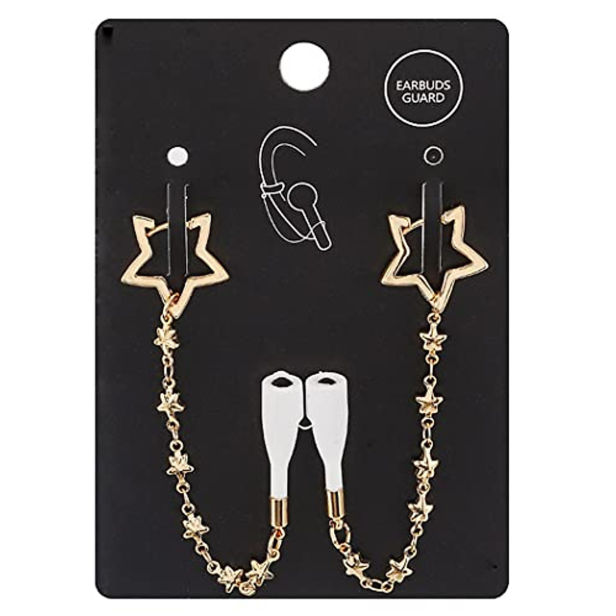 Gold Star Airpod Earrings Anti Lost Earring Strap for Airpods Anti Lost Strap for Airpods Pro, Wireless Earphone Holder Strap Compatible for Airpods 1&2&3/Pro