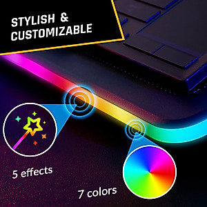 KLIM Ultimate - RGB Laptop Cooling Pad with LED Rim - New 2024 - Gaming Laptop Cooler - USB Powered Fan - Very Stable and Silent Laptop Stand - Compatible up to 17" - PC Mac PS5 PS4 Xbox One