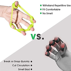 Hand Grip Strengthener, Finger Exerciser, Grip Strength Trainer (6 PCS),New Material,Forearm Grip Workout, Finger Stretcher, Relieve Wrist Pain, Carpal Tunnel, Trigger Finger, Mallet Finger and More.