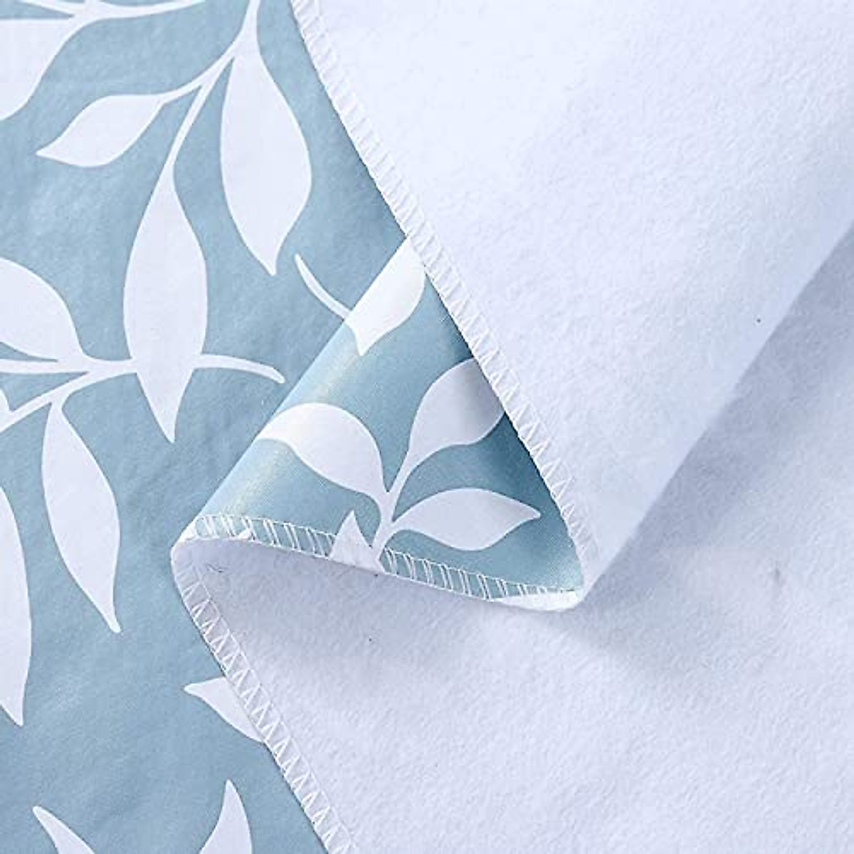 Vinyl Tablecloth with Flannel Backed Waterproof Oil-Proof PVC Table Cloth Wipeable Spill-Proof Plastic Table Cover for Indoor and Outdoor(Blue Leaves, 60 x 60 Inch Square)