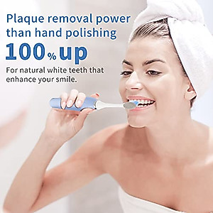 Aicoreray Electric Toothbrush for Kids 8-12, 4 Modes with 30s Smart Timer, Charge for 6 Hours and Use for 30 Days, Electric Toothbrush for Adults & Kids, Includes 4 Replacement Brush Heads (Bule)