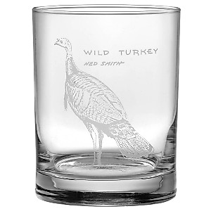 Culver Ned Smith Upland Gamebirds 14-Ounce (DOF) Double Old Fashioned Glass Assorted Set of 4